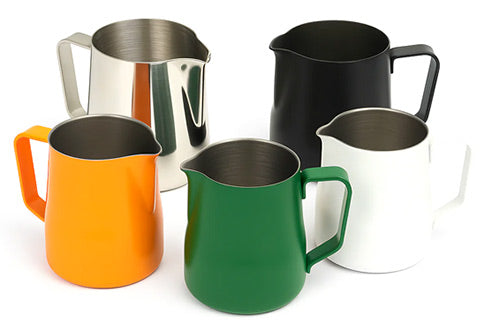 Coloured Milk Frothing Jugs For Coffee